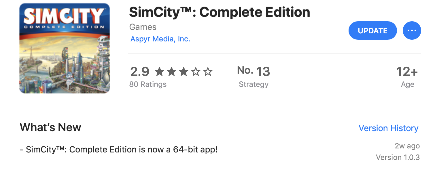 SimCity now 64-bit, compatible with macOS Catalina – Bluebellflora