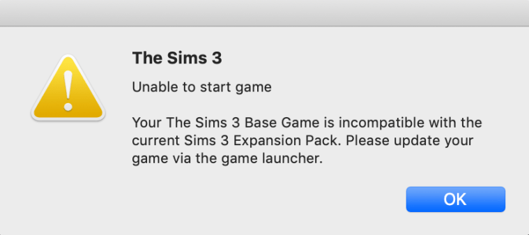 Sims 3 64-bit error – Base game is incompatible with the current Sims 3 ...