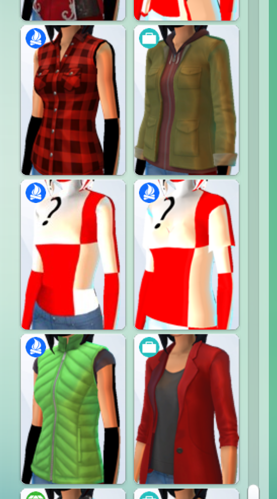 Red and white sims, missing content, llamas, incomplete data ...